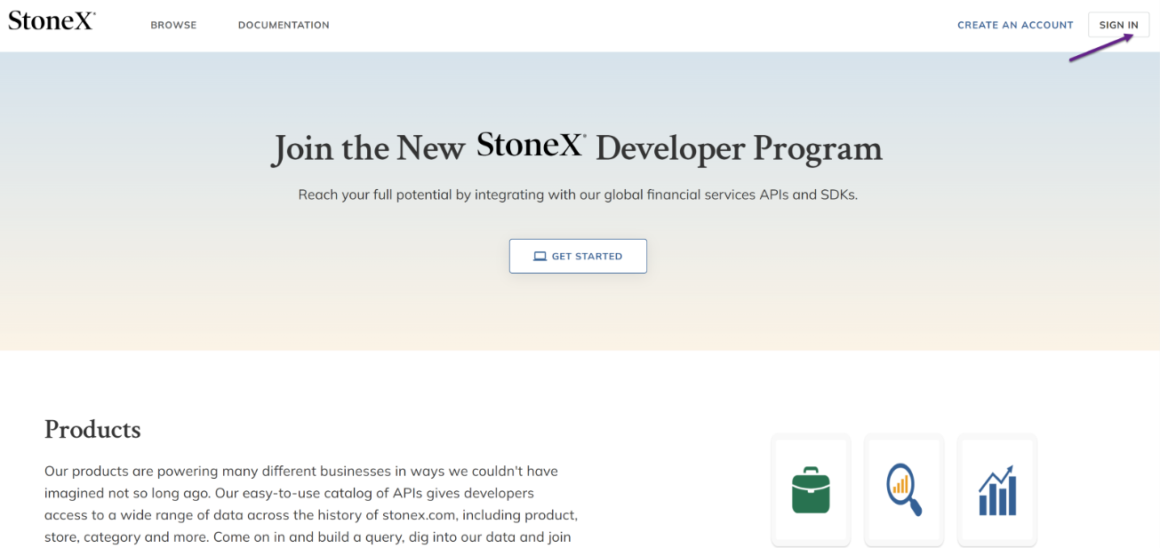 StoneX Developer Storefront